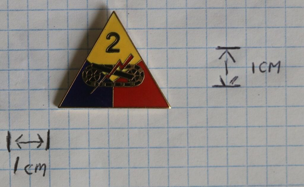 WWII TYPE US ARMY 2ND ARMOURED ARMORED DIVISION DI ENAMEL CREST - AB ...